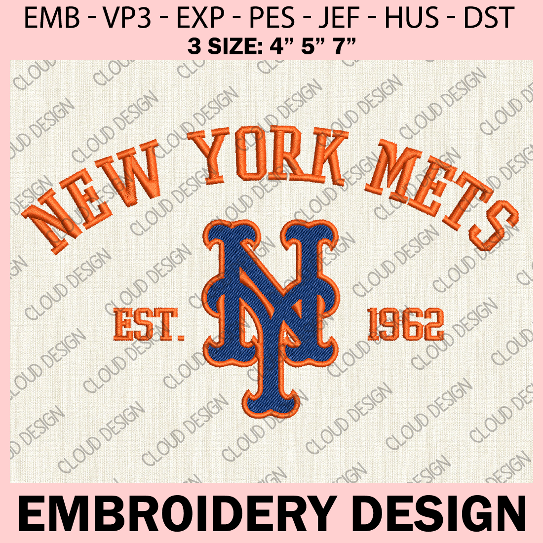 Vintage New York Mets 1962 MLB Embroidery Design, NY Mets Lo | Inspire ...