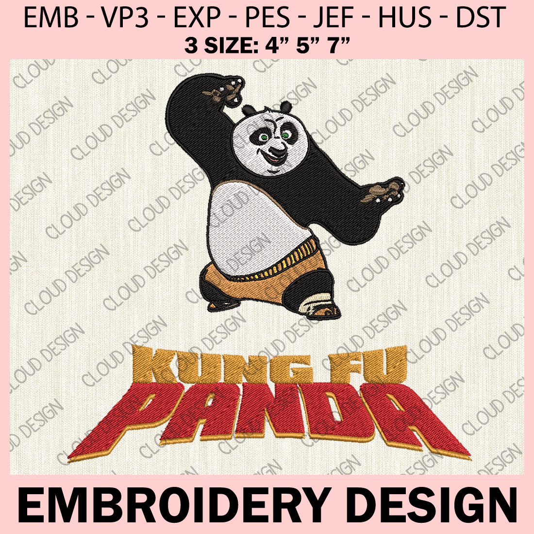 Kung Fu Panda Embroidery Design, Kung Fu Panda Movie Embroid - Inspire ...
