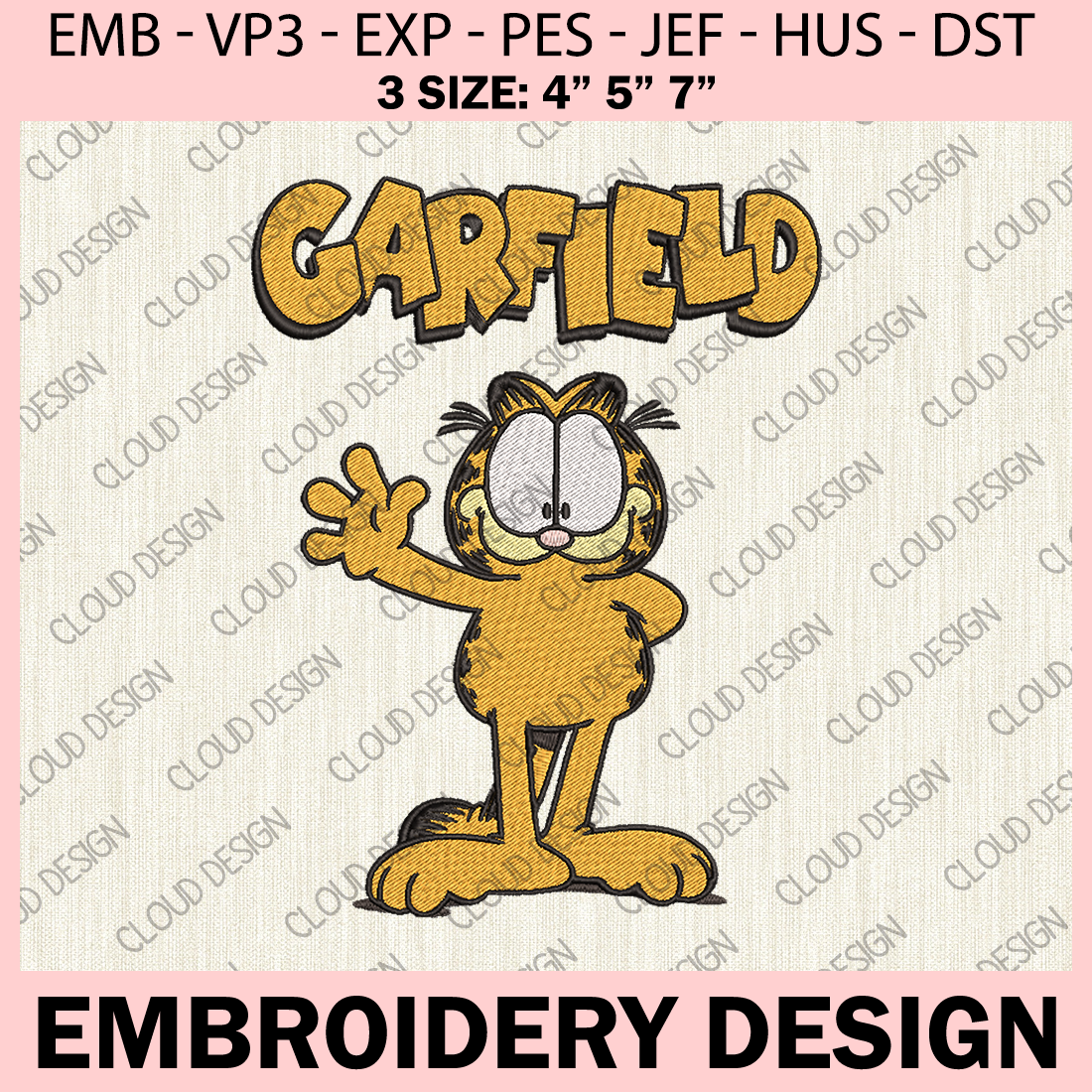 Garfield the Cat Embroidery Design, Garfield Machine Embroid | Inspire ...