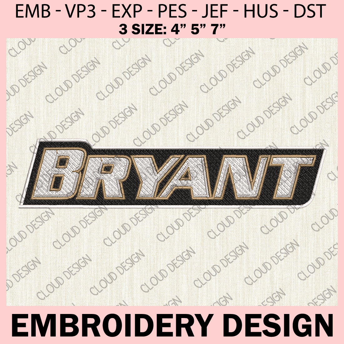 Bryant Bulldogs NCAA Logo Embroidery Design, Bryant Bulldogs | Inspire ...
