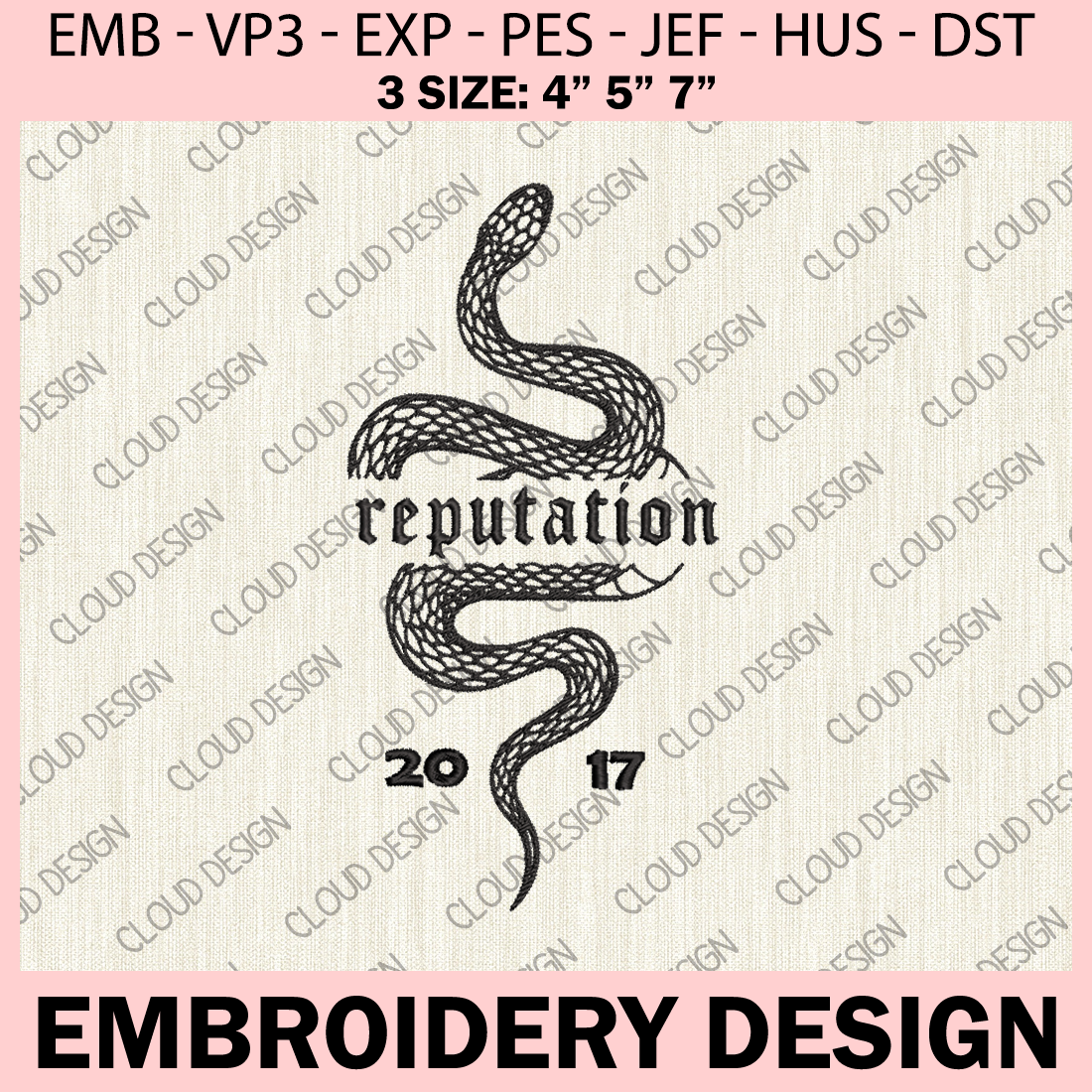 Snake Reputation In The World Embroidery, Taylor Swift Reput | Inspire ...