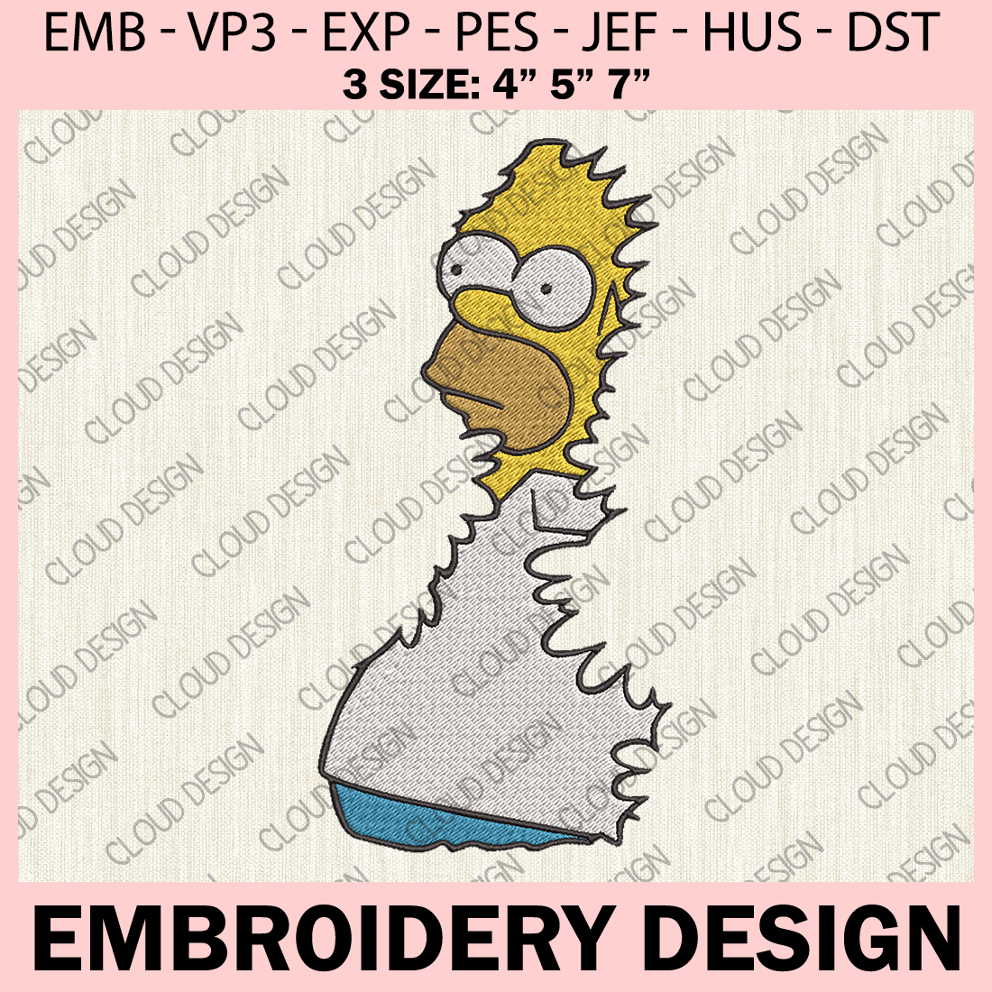 Homer Simpson Embroidery Design, The Simpson Cartoon Embroid | Inspire ...