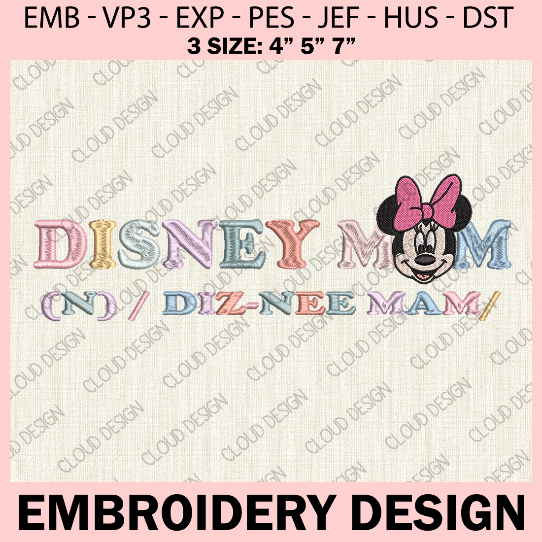 Disney Mom Embroidery Design, Mickey Mouse Mother Day Embroi - Inspire ...