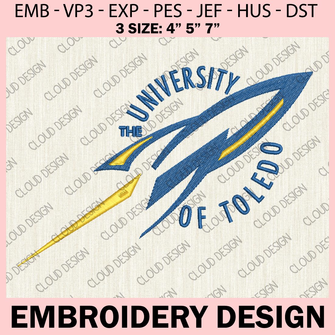 The University Of Toledo Logo Embroidery Files, Toledo Rocke - Inspire ...