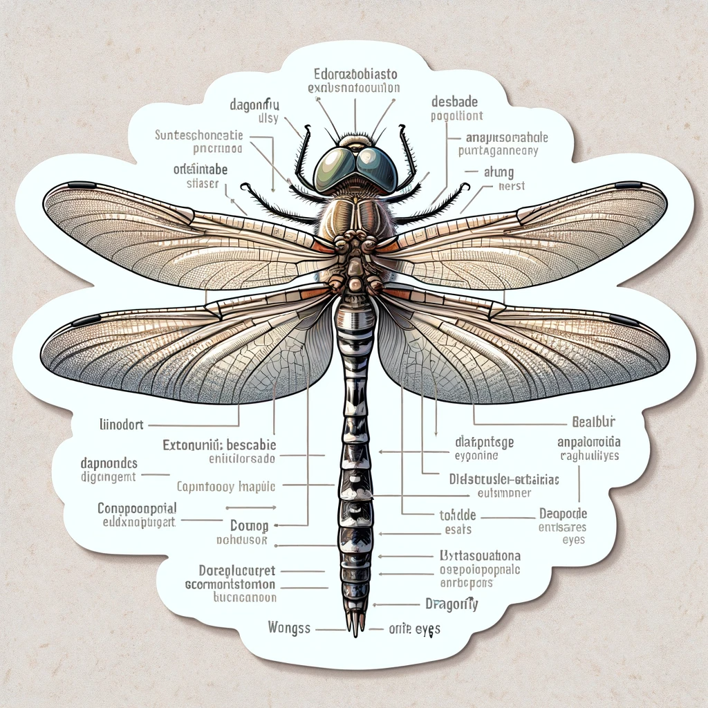 sticker featuring a detailed illustration of a dragonfly ima - Inspire ...