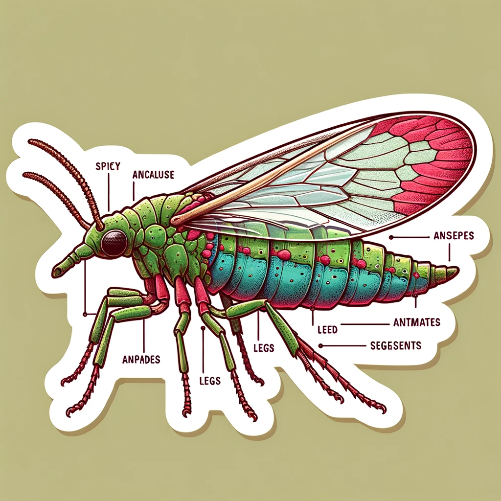 sticker featuring a detailed illustration of an aphid image | Inspire ...