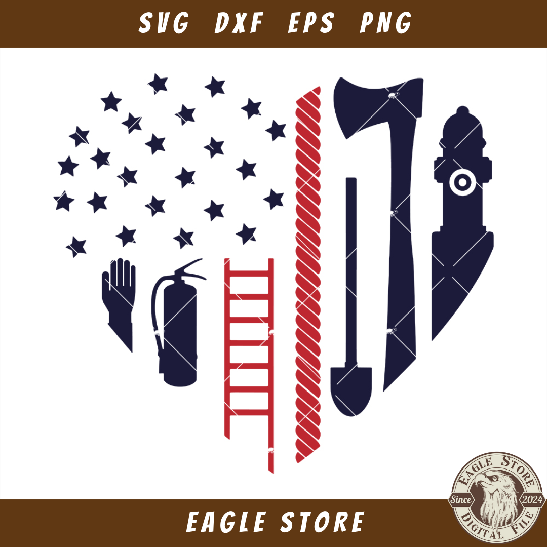Love Firefighter Svg, Fireman Flag Svg, Fire Department Flag | Inspire ...