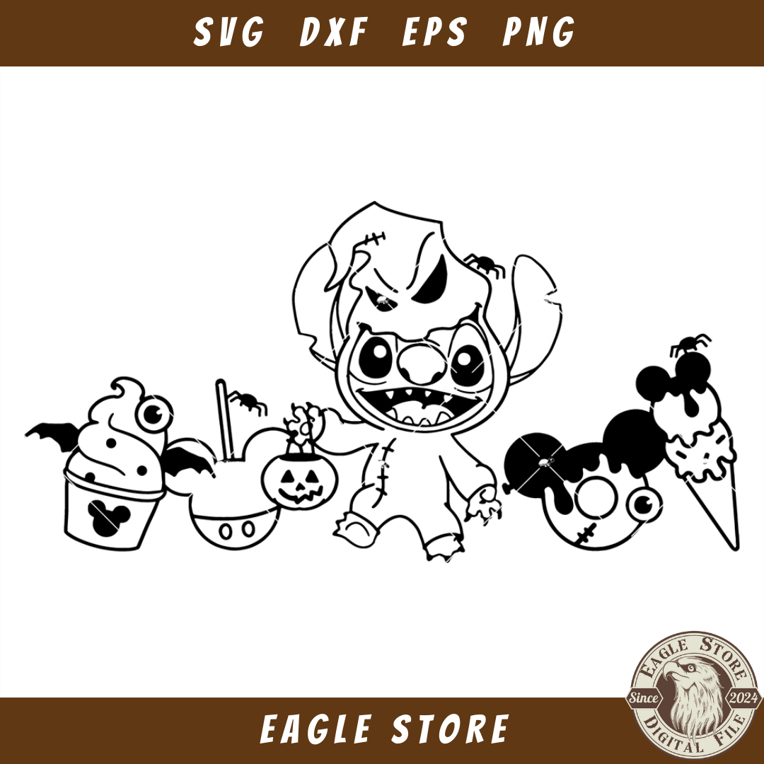 Stitch with Snacks Svg, Halloween snacks Svg, Oogie boogie | Inspire Uplift