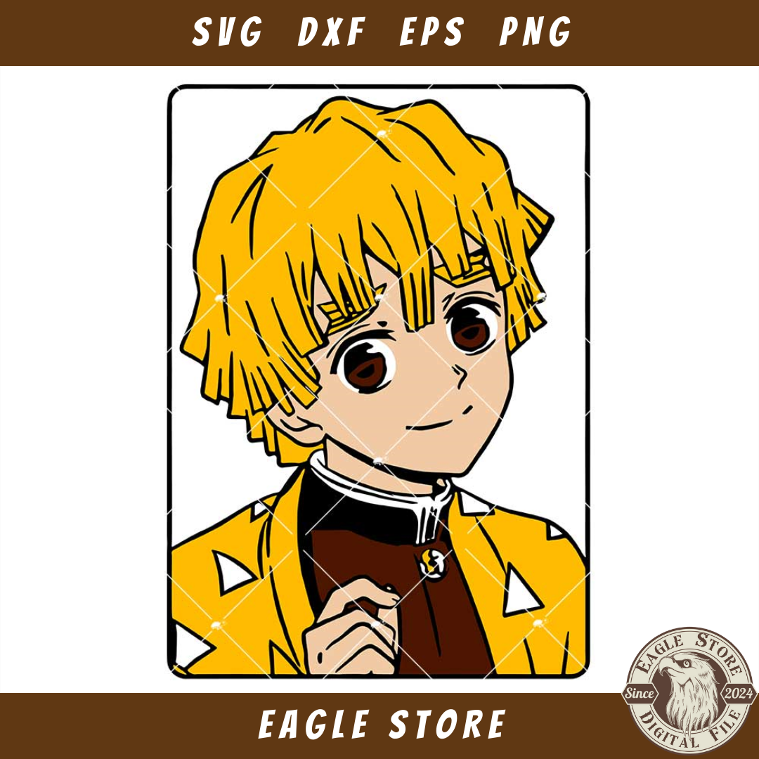 Agatsuma Zenitsu Svg, Anime Character Svg, Kimetsu No Yaiba | Inspire ...