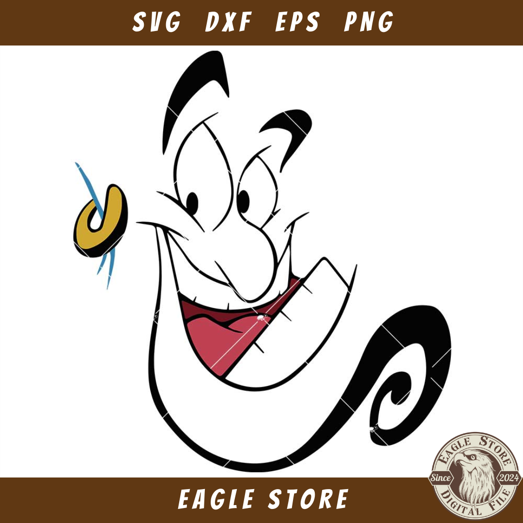 Aladdin Genie Face Svg, Aladdin Svg, Aladdin Disney Svg | Inspire Uplift