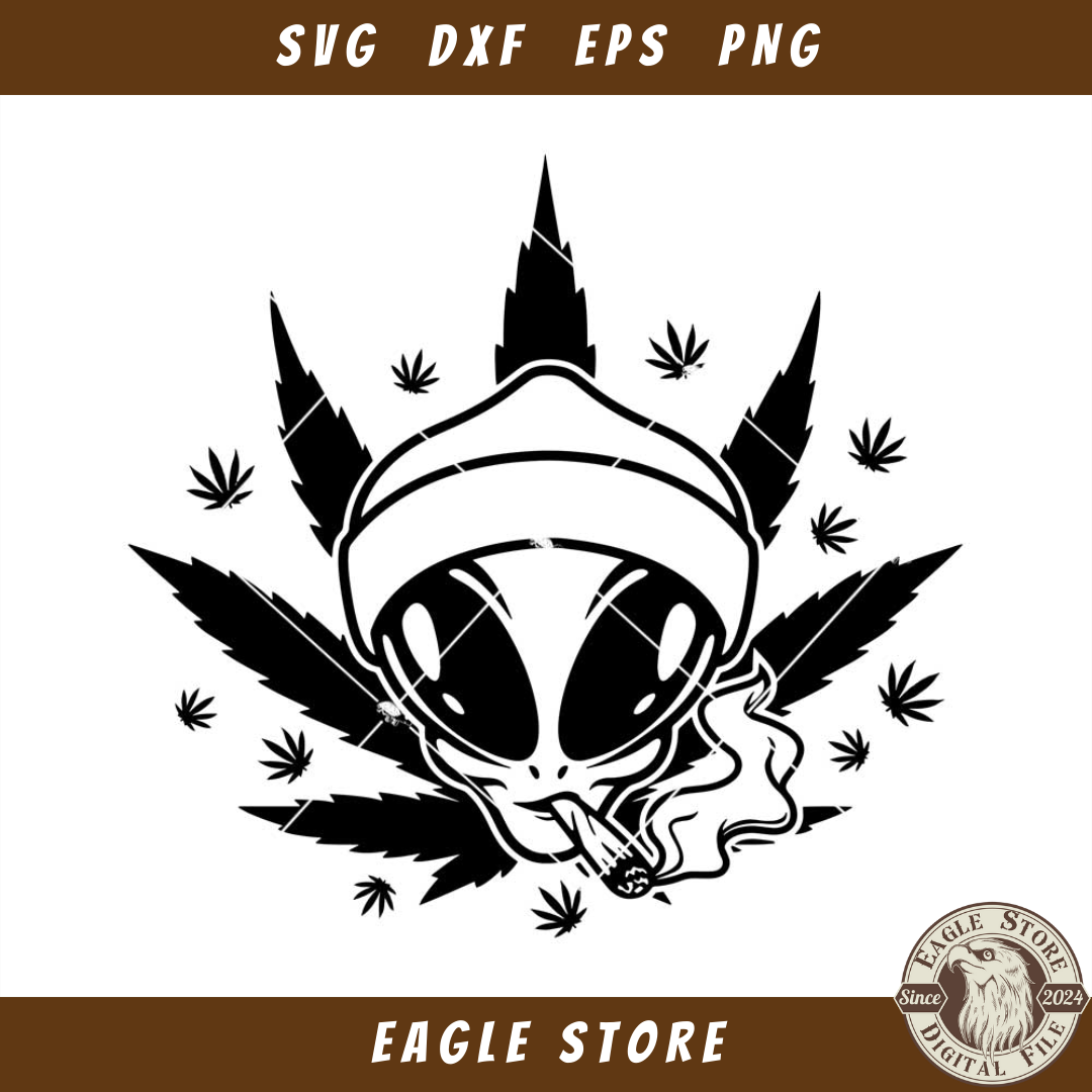 Alien Smoking Weed Svg, Smoking Alien Svg, Cannabis svg - Inspire Uplift