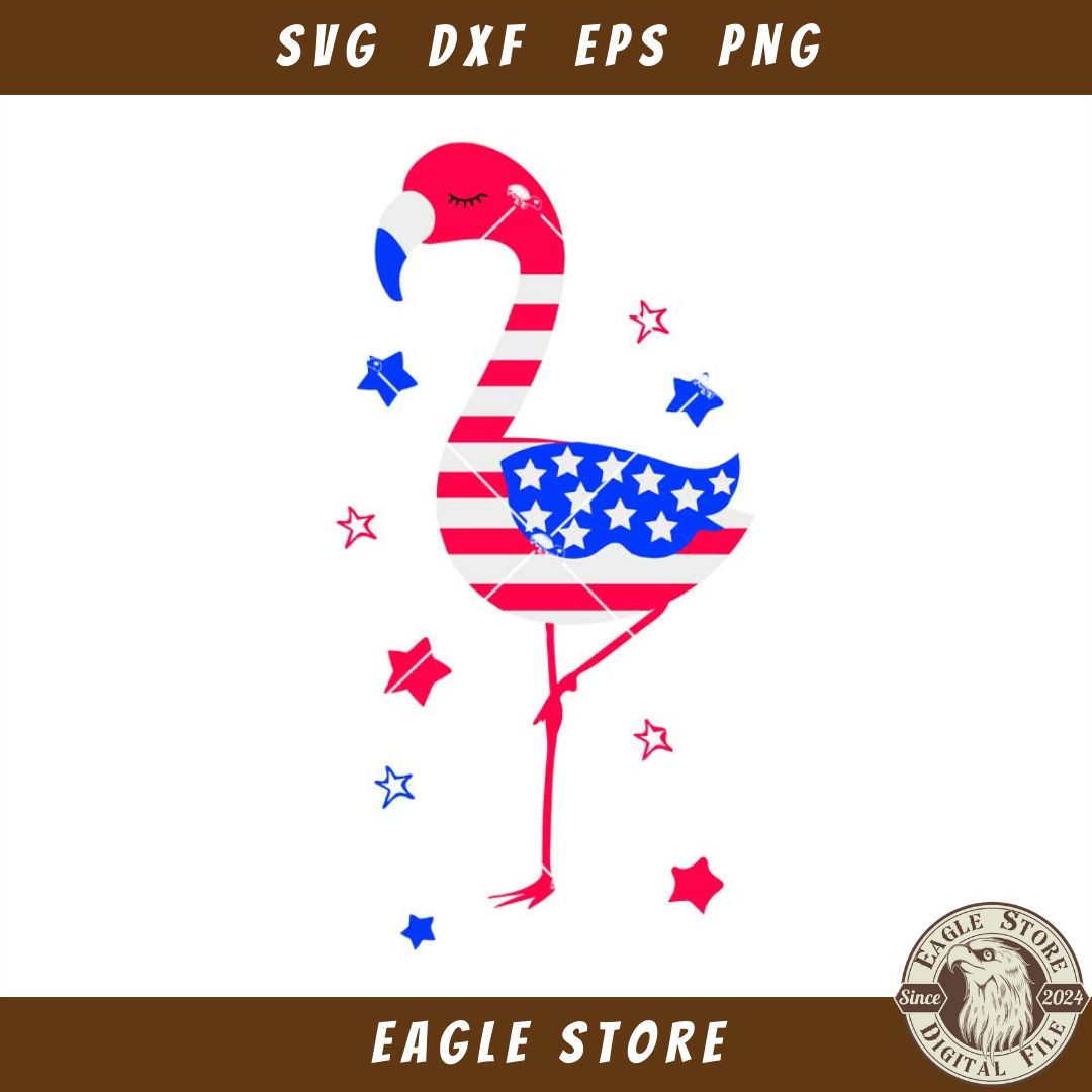 American Flamingo Svg, Patriotic Flamingo Svg, Flamingo Svg | Inspire ...
