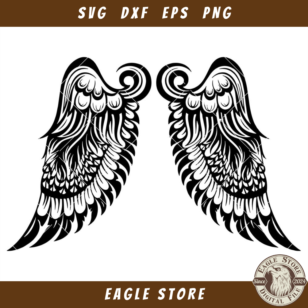 Angel Wings Tattoo Svg, Angel Wings Svg, Tattoo Svg | Inspire Uplift