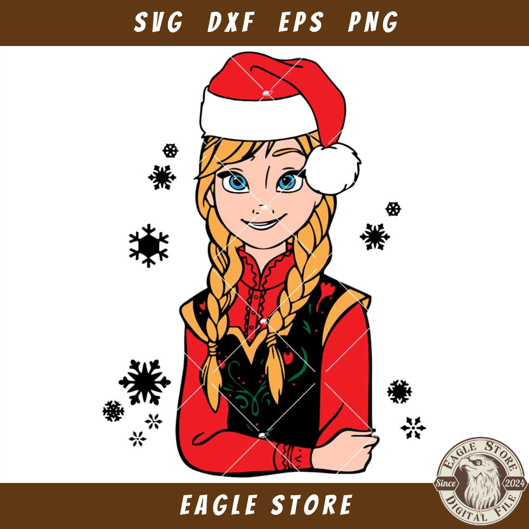 Anna Frozen Christmas Svg, Disney Christmas Svg, Anna Svg | Inspire Uplift
