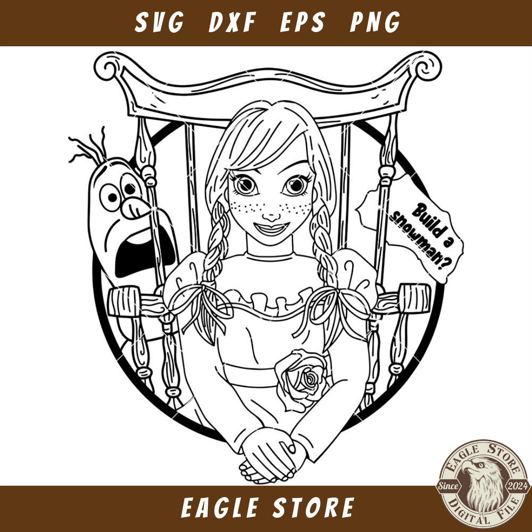 Anna Princess Svg, Frozen Svg, Disney Princess Svg | Inspire Uplift