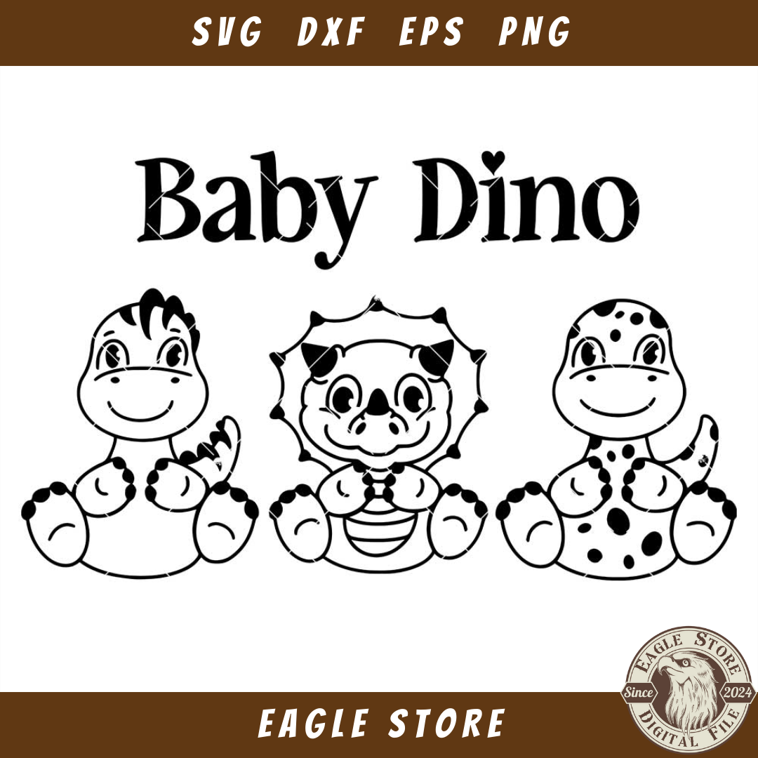 Baby Dino Svg, Cute Dinosaur Svg, Baby Svg, Baby Gift - Inspire Uplift