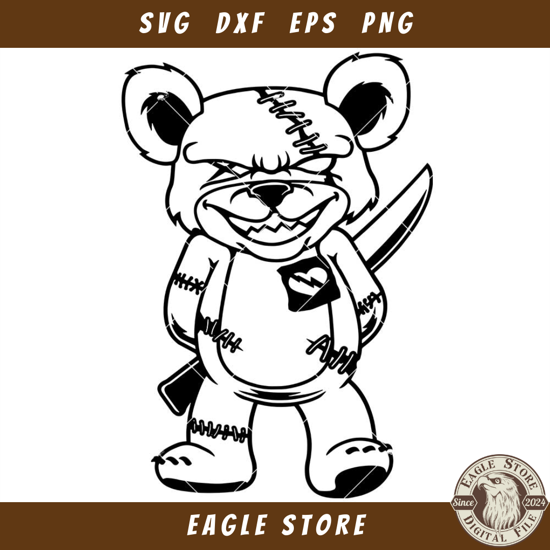 Bad Teddy Bear Svg, Gangster Teddy Svg, Scary Teddy Svg | Inspire Uplift