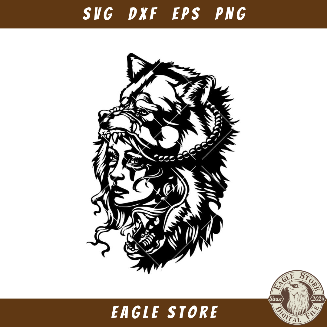 Beautiful Wolf Fairy Svg, Wolf Fairy Girl Svg, Fairy Girl - Inspire Uplift