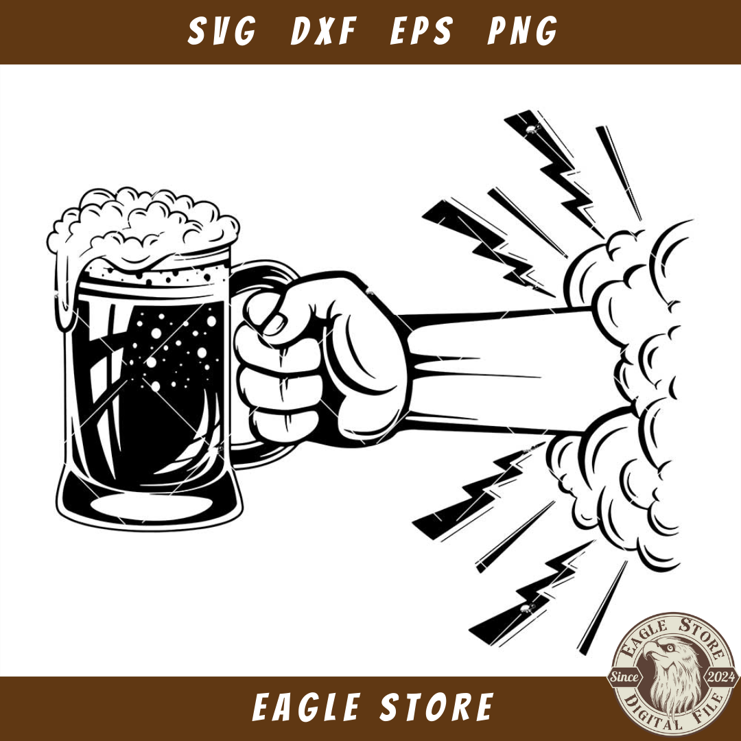 Beer Muscle Arm hand Svg, Hand Holding Beer Svg, Beer Svg | Inspire Uplift