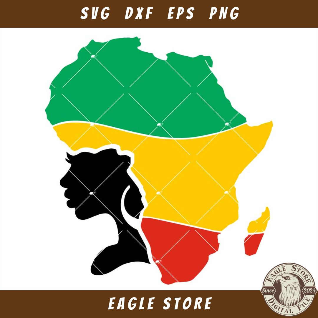 Black Woman Africa map Svg, Africa Map Svg, Melanin Svg - Inspire Uplift