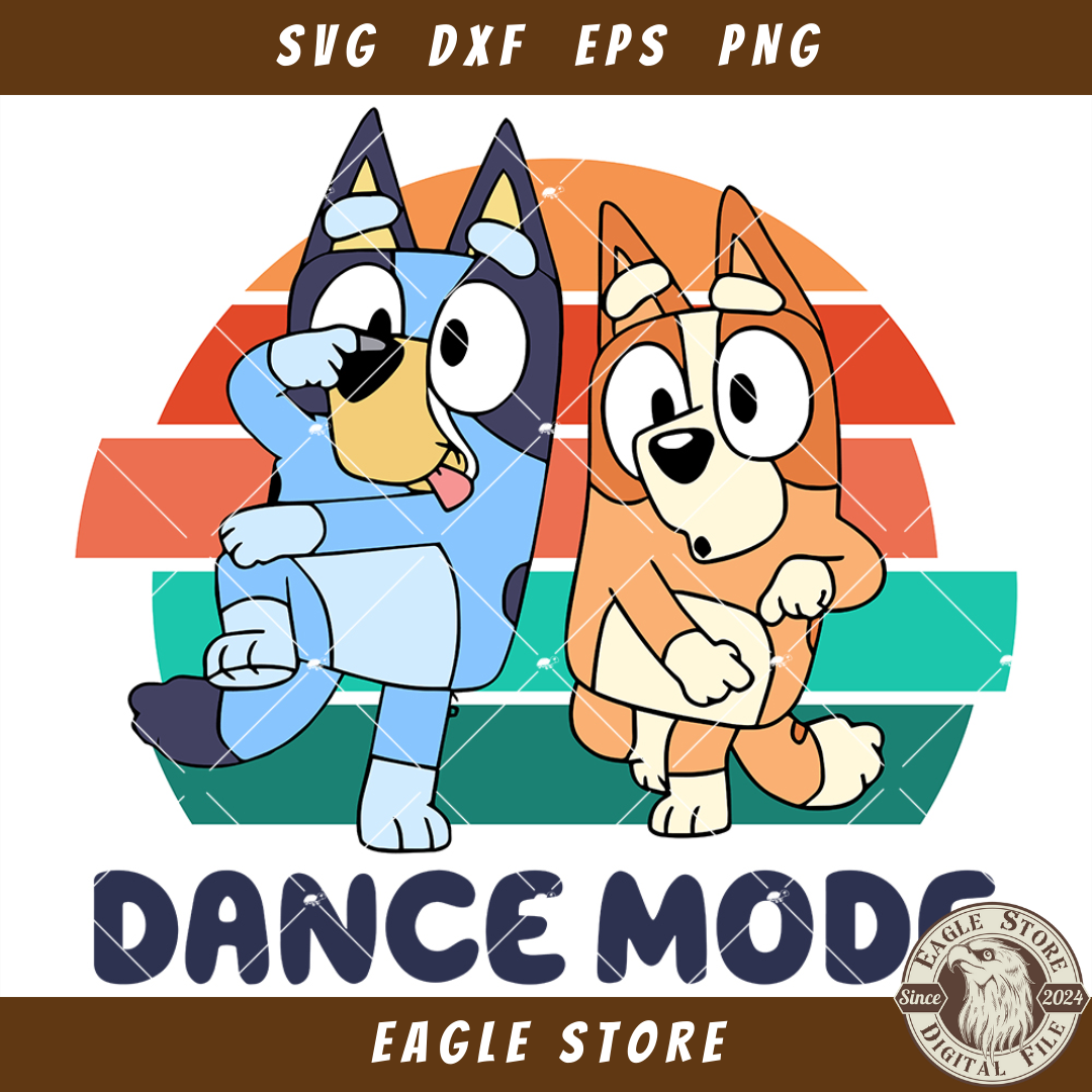 Bluey Dance Mode Svg, Bluey And Bingo Svg, Cute Bluey Svg | Inspire Uplift