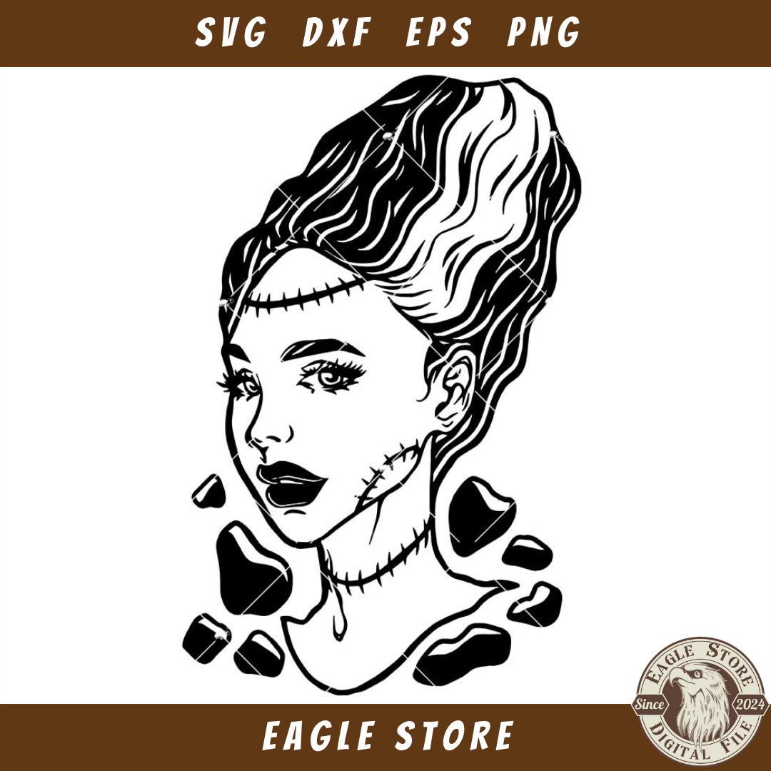 Bride Of Frankenstein Svg, Halloween Bride Svg, Horror Bride | Inspire ...