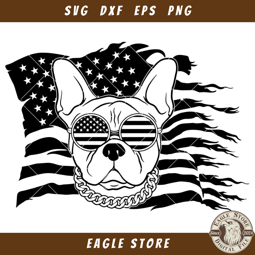 Bulldog American Flag Svg, French Bulldog Svg, Bulldog Svg | Inspire Uplift