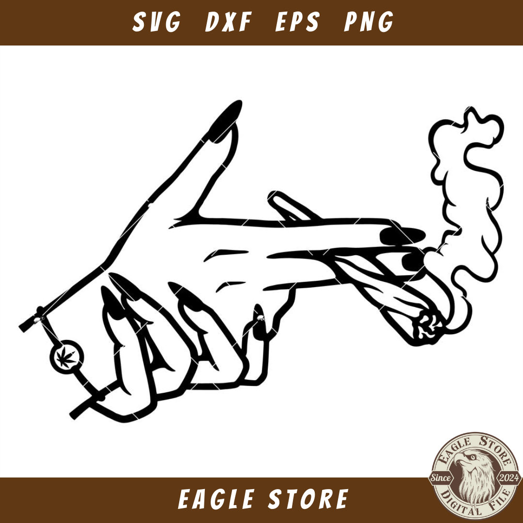 Cannabis Hand Sign Svg, Hand Sign Svg, Smoking Joint Svg | Inspire Uplift