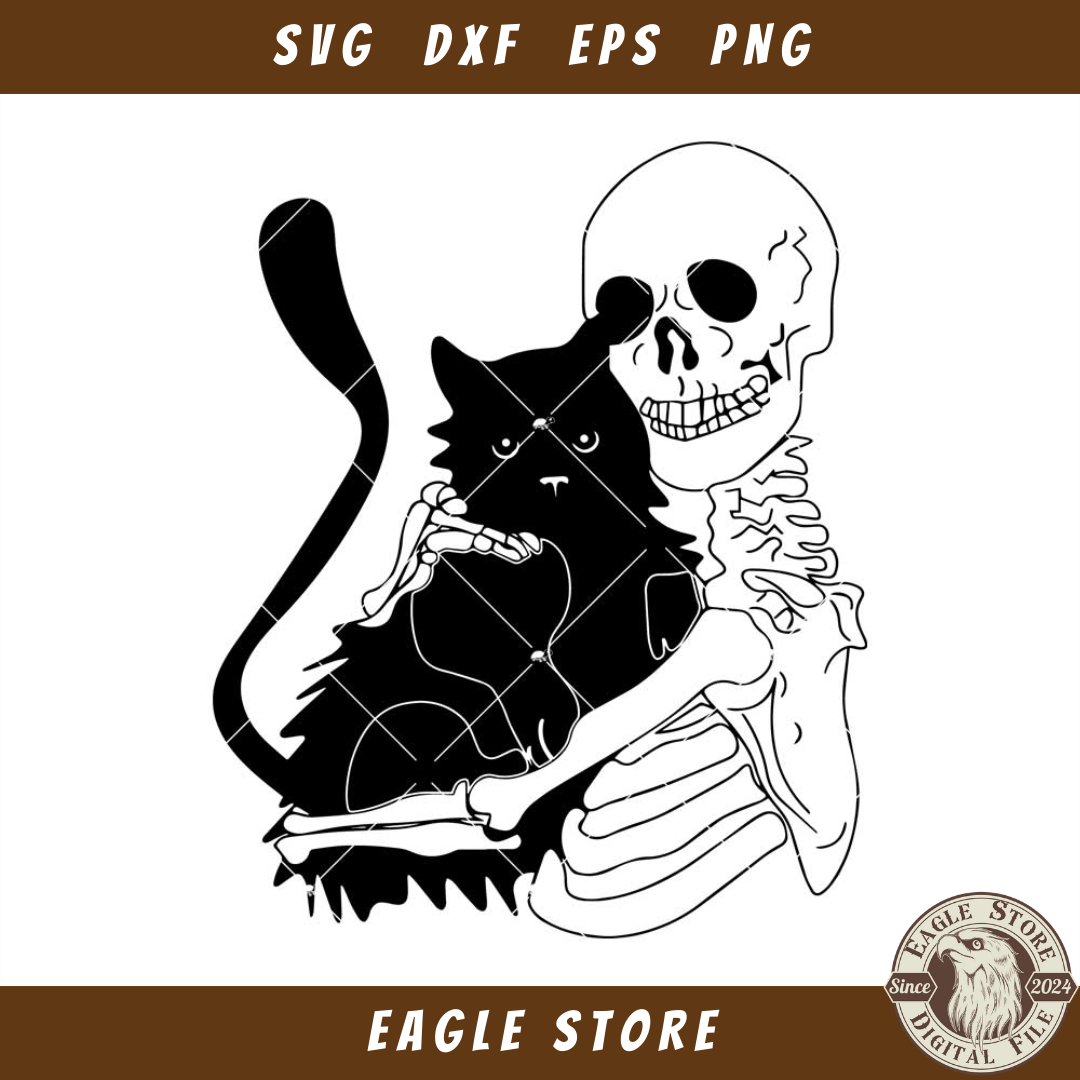 Cat and Skeleton Funny Svg, Cat Gothic Svg, Cats Lover Svg | Inspire Uplift