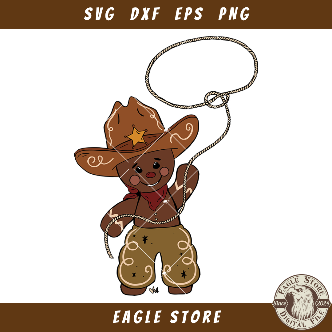 Cowboy Gingerbread Man Svg, Vintage Cowboy Svg, Cowboy | Inspire Uplift