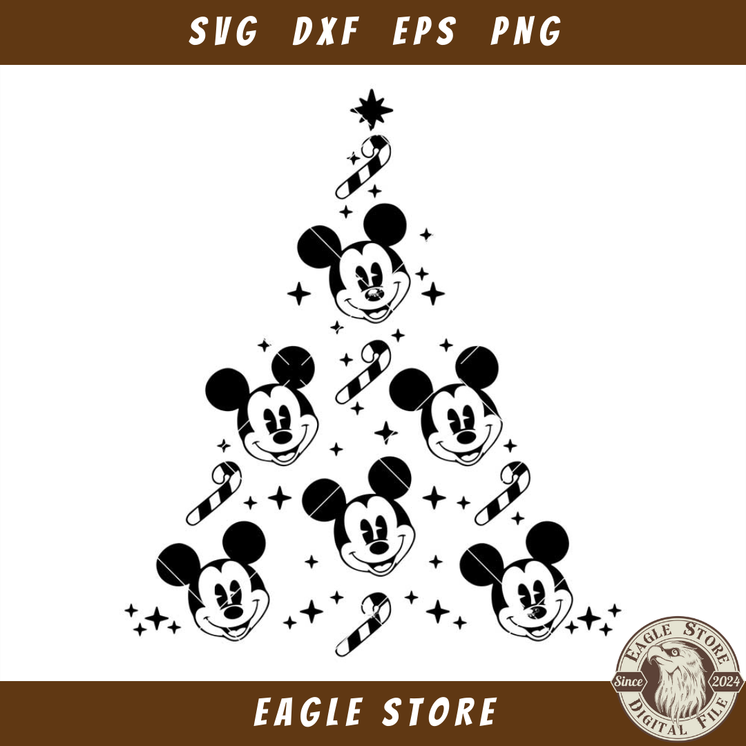 Disney Mickey Mouse Tree Svg, Christmas Tree Svg, Mickey Svg | Inspire ...