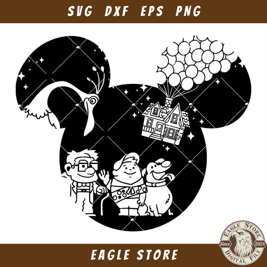 Disney Up Svg, Up Svg, Disneyland Ears Svg, House Up Svg | Inspire Uplift