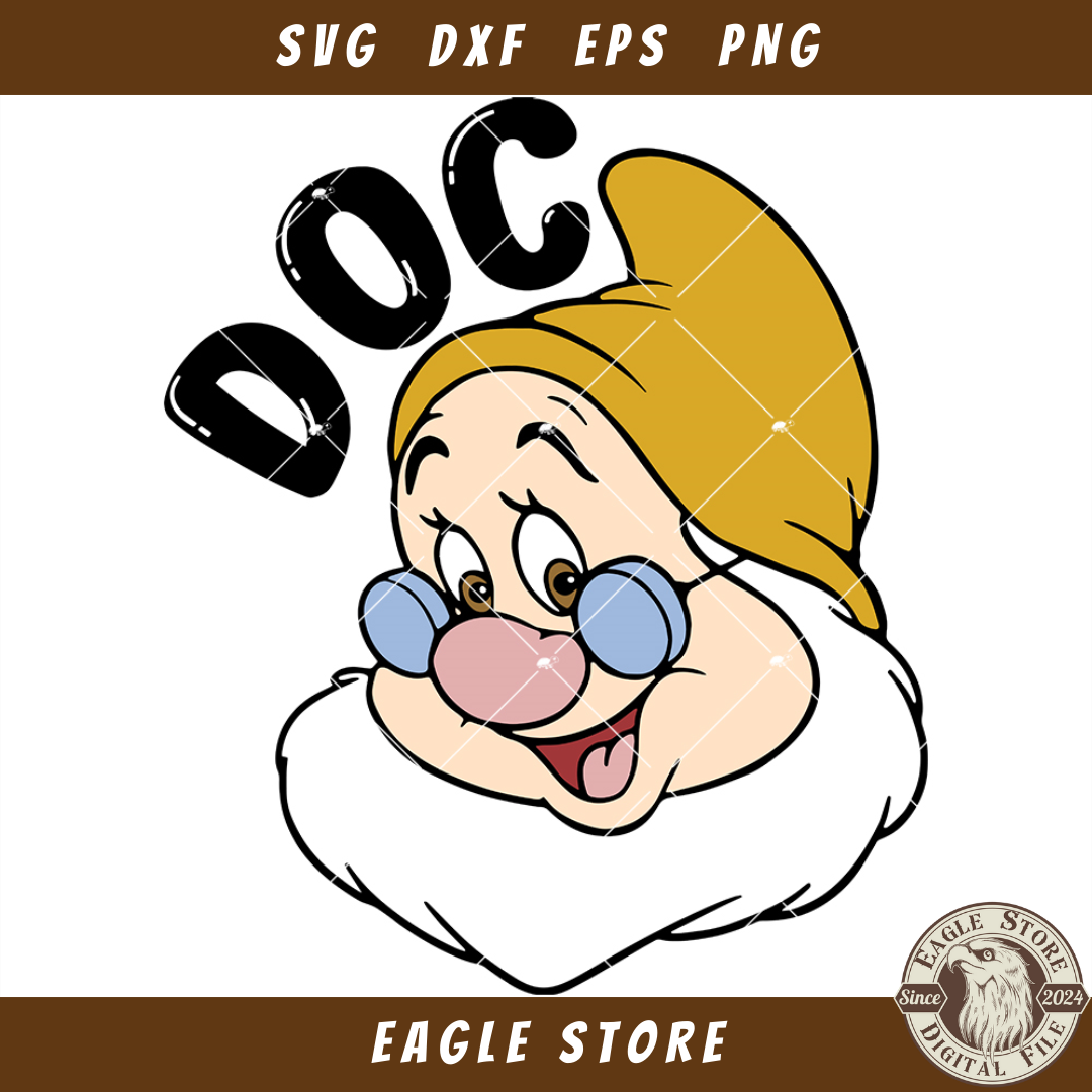 Doc Dwarf Face Svg, Doc Dwarf Head Svg, Snow Shite Svg | Inspire Uplift