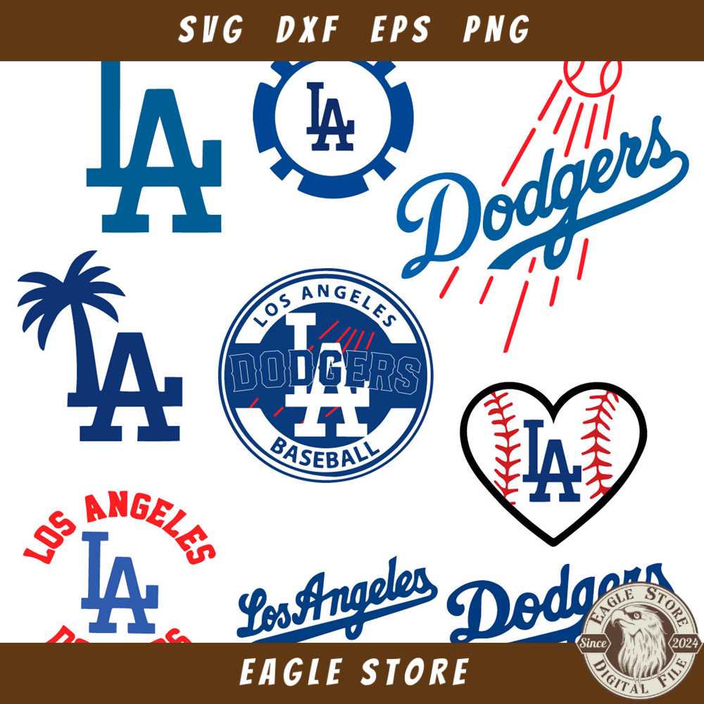 LA Dodgers Baseball SVG Bundle | Inspire Uplift