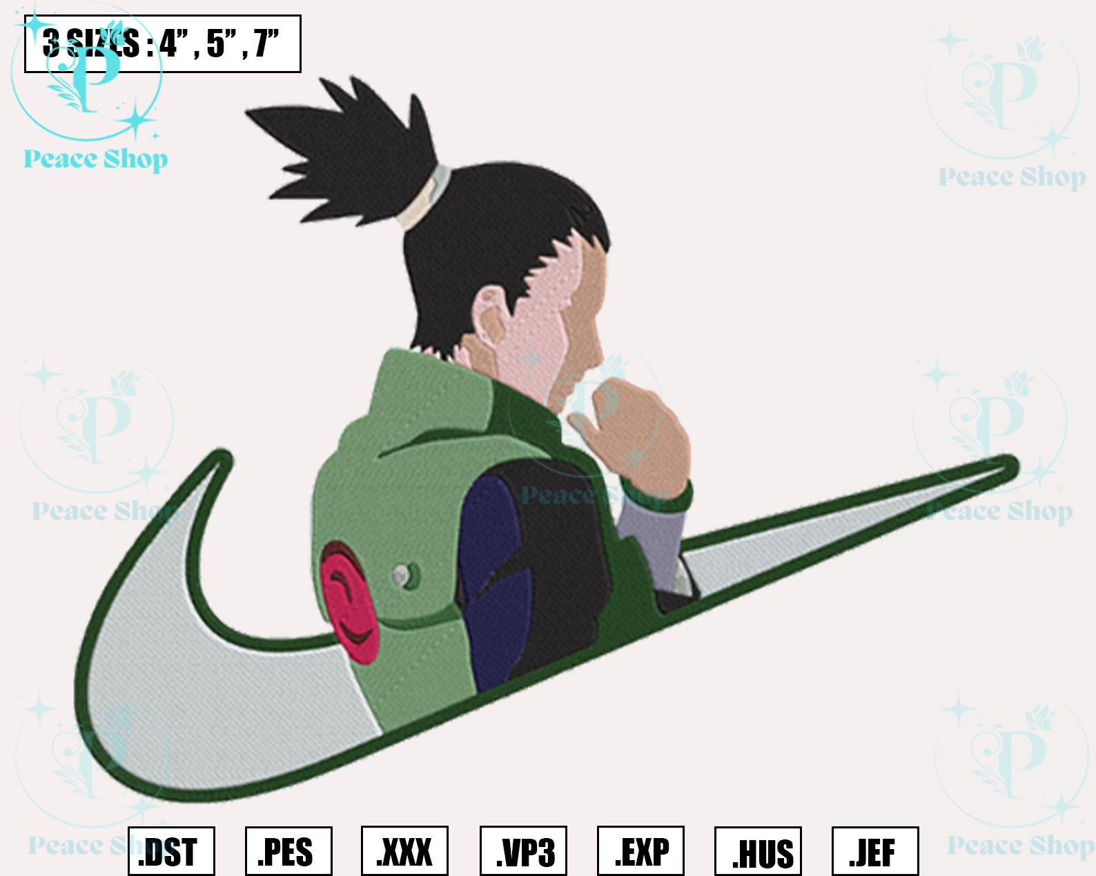 Face Shikamaru Nike Embroidery Designs File, Nike Machine Em | Inspire ...