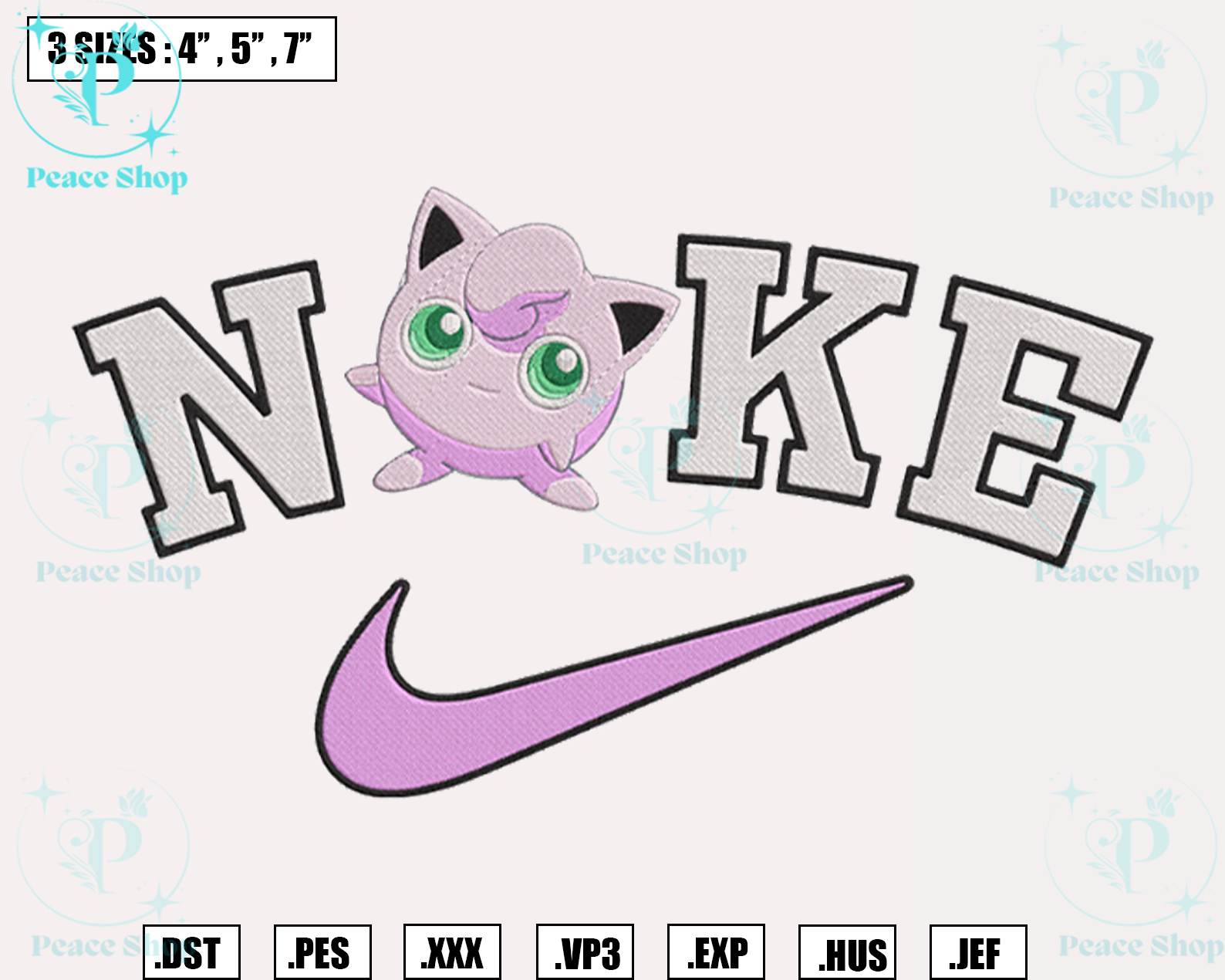 Jigglypuff x Nike Embroidery Designs File, Nike Machine Embr - Inspire ...