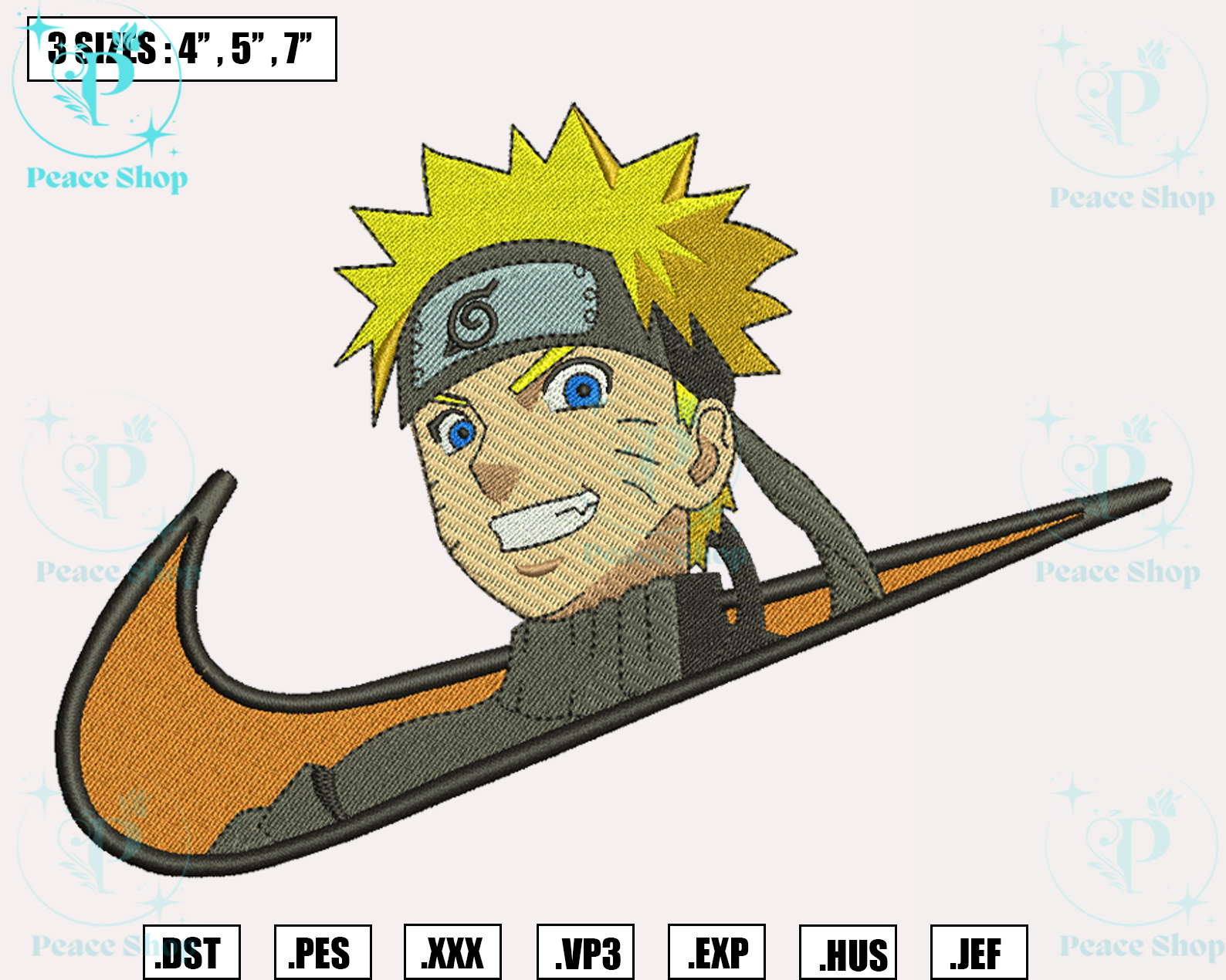 Nike x Naruto Logo Embroidery Design, Naruto Embroidery Des | Inspire ...