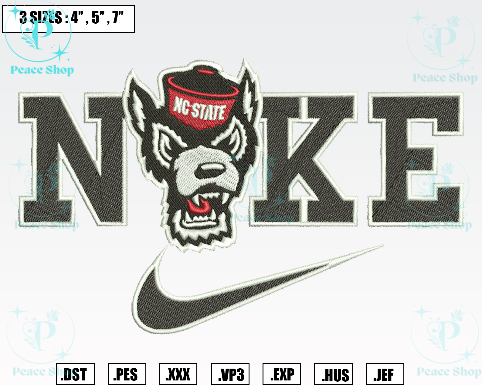 Nike x NC State Wolfpack Embroidery Designs, Machine Embroid - Inspire ...