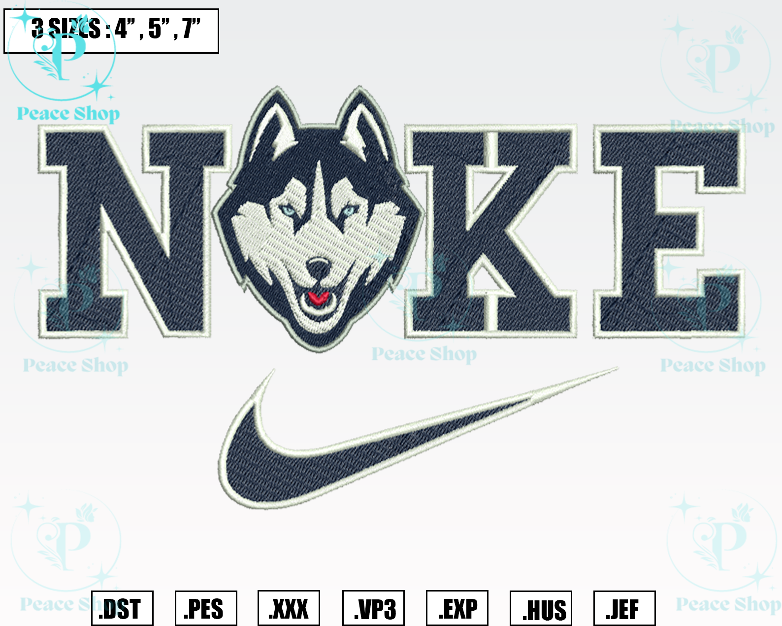 Nike x UConn Huskies Embroidery Designs, Machine Embroidery - Inspire ...