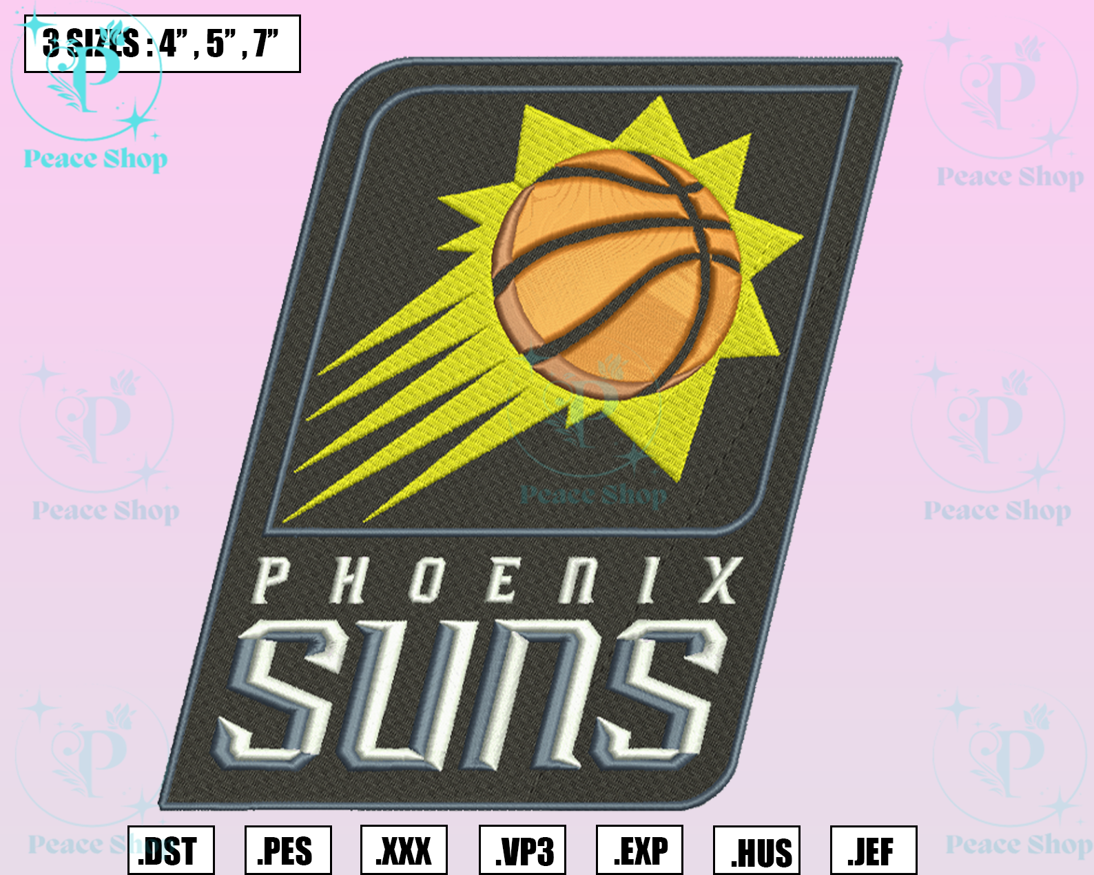 Phoenix Suns Embroidery Designs, NBA Logo Embroidery Files, | Inspire ...