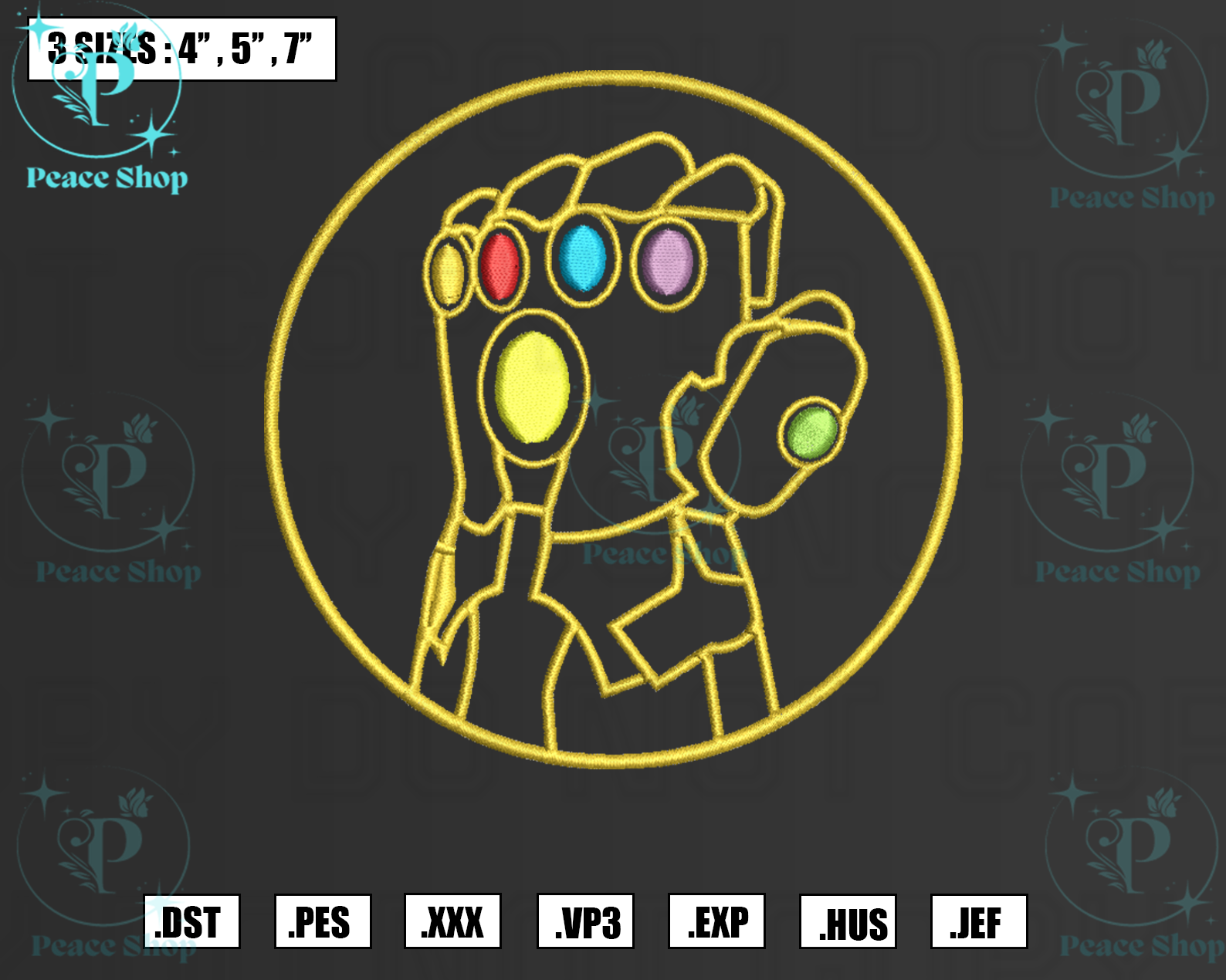 Thanos Hand Embroidery Machine Designs Instant Digital Downl | Inspire ...