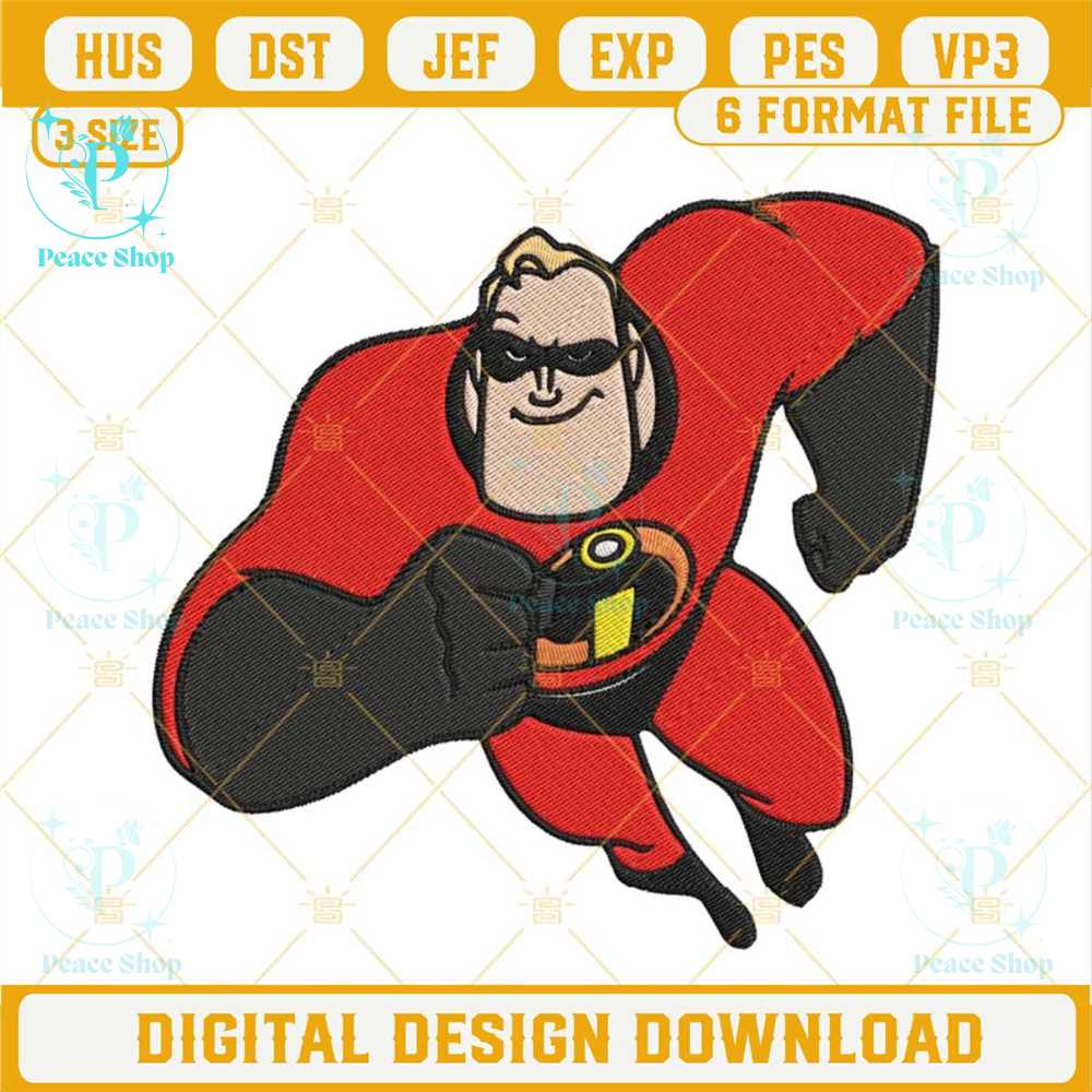 Bob Parr Embroidery Designs, Mr Incredible Embroidery Files. - Inspire ...