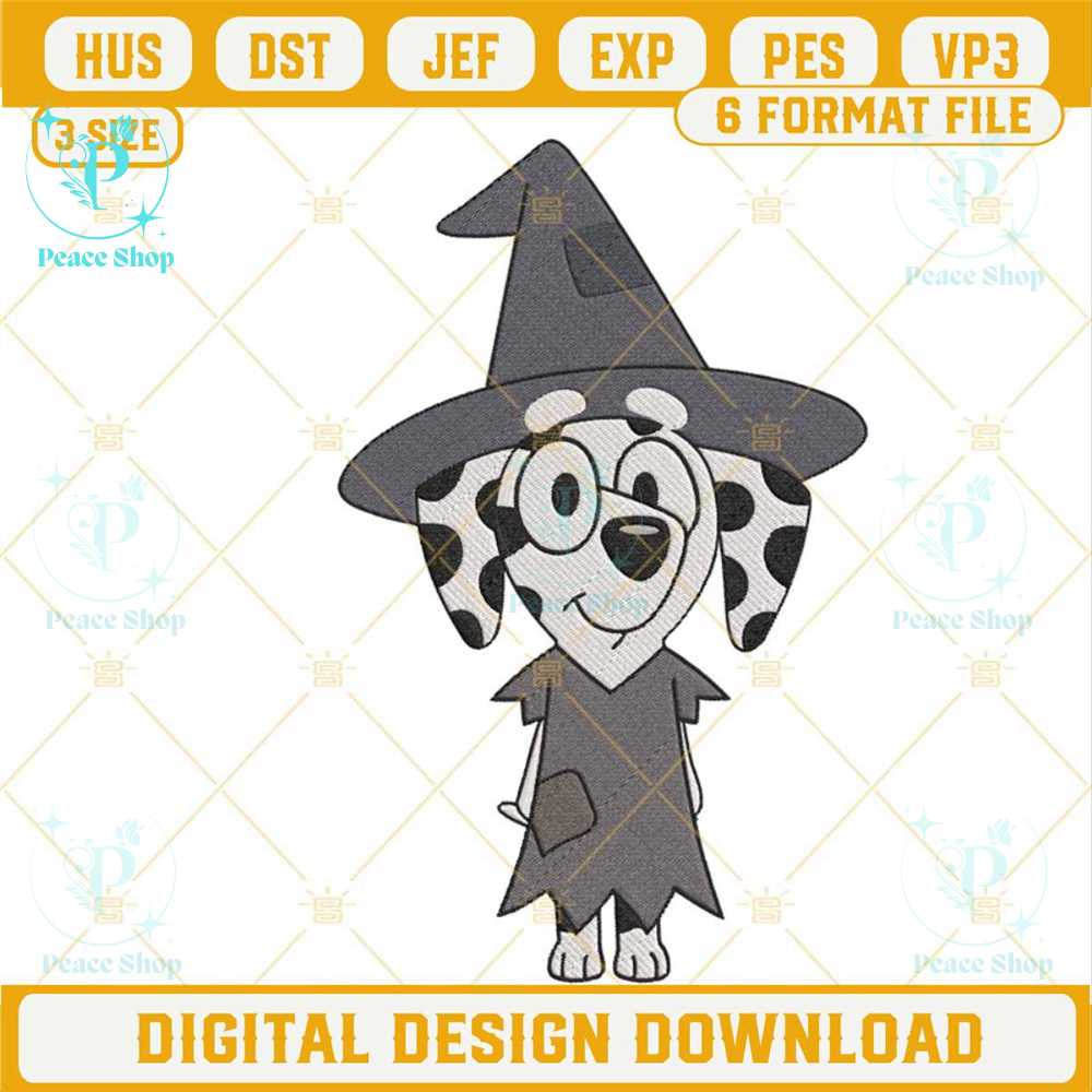 Chloe Bluey Witch Halloween Machine Embroidery Design Instan | Inspire ...