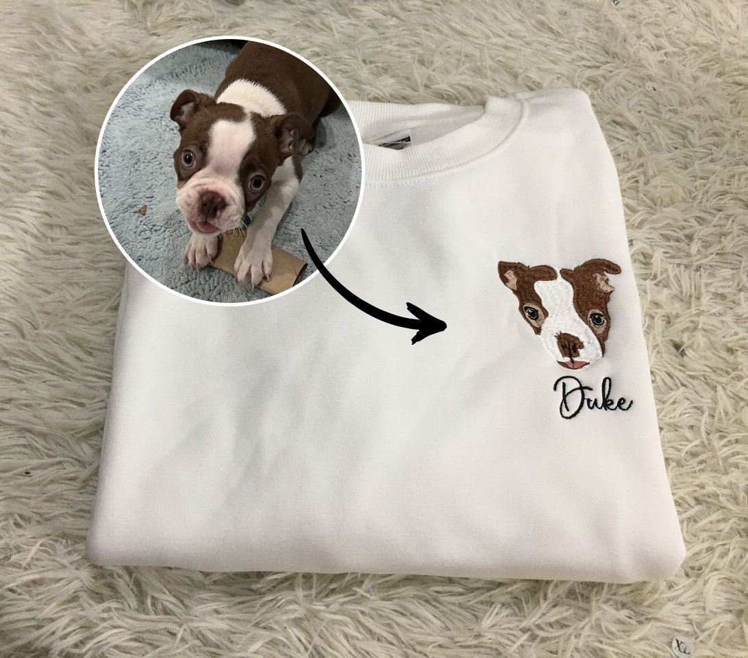 Embroidered Custom Dog sweatshirt, Embroidered Custom Cat wi | Inspire ...