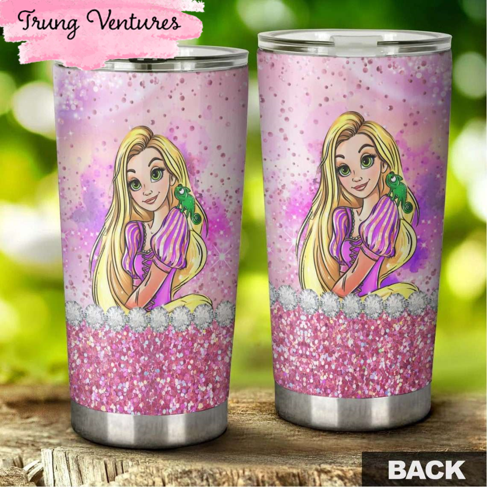 Cartoon Movie Tangled Rapunzel Princess Pink Glitter Stainle - Inspire ...