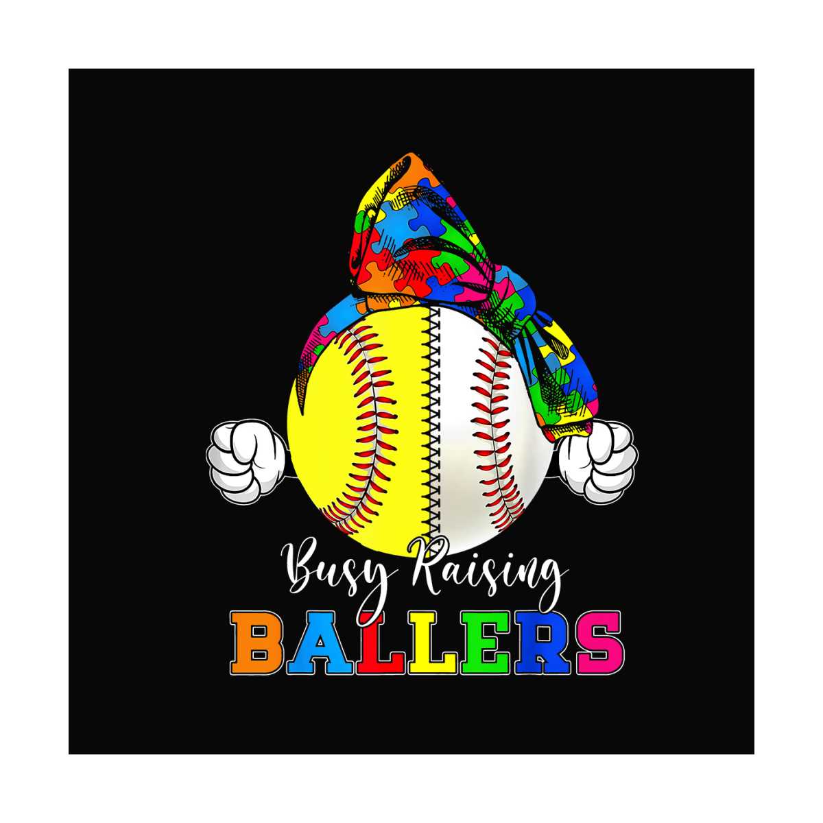 Busy Raising Ballers Autism Softball Sport PNG | Inspire Uplift