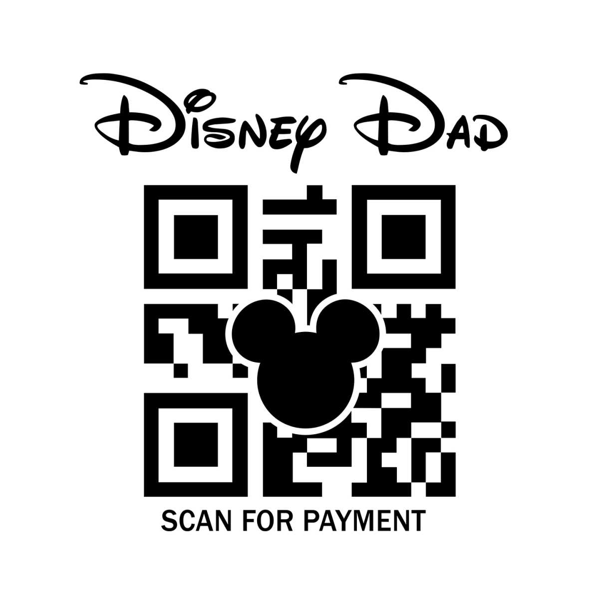 Disney Dad Mickey QR Code Scan For Payment SVG | Inspire Uplift