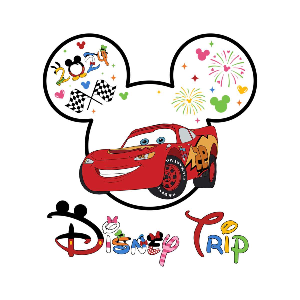 Disney Trip Lightning McQueen Cars Mickey SVG | Inspire Uplift