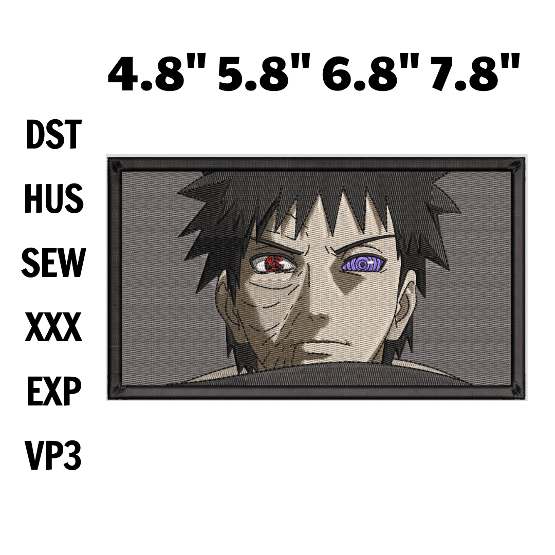 OBITO UCHIHA Embroidery Design File, Anime Inspired Embroide - Inspire ...