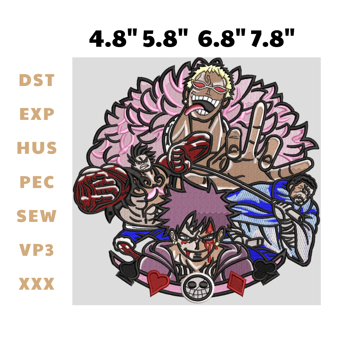 ONE PIECE Embroidery Design File, Anime Inspired Embroidery | Inspire ...